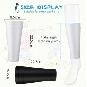 Skylety Shin Guard Sleeves Soccer Youth Calf Support Compression Sleeves Football Leg Sleeves for Men Kids Adult Sports (4 Pairs)