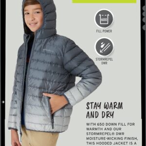 Eddie Bauer Boys' Jacket - CirrusLite Weather Resistant Down Coat for Boys - Insulated Quilted Bubble Puffer (3-20), Size 14-16, Iron