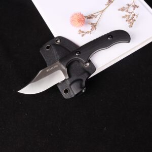 MASALONG kni232 EDC 9Cr14MOV Hard Stainless Steel knife Camping Fixed-Blade Knives (Butcher Knife B)