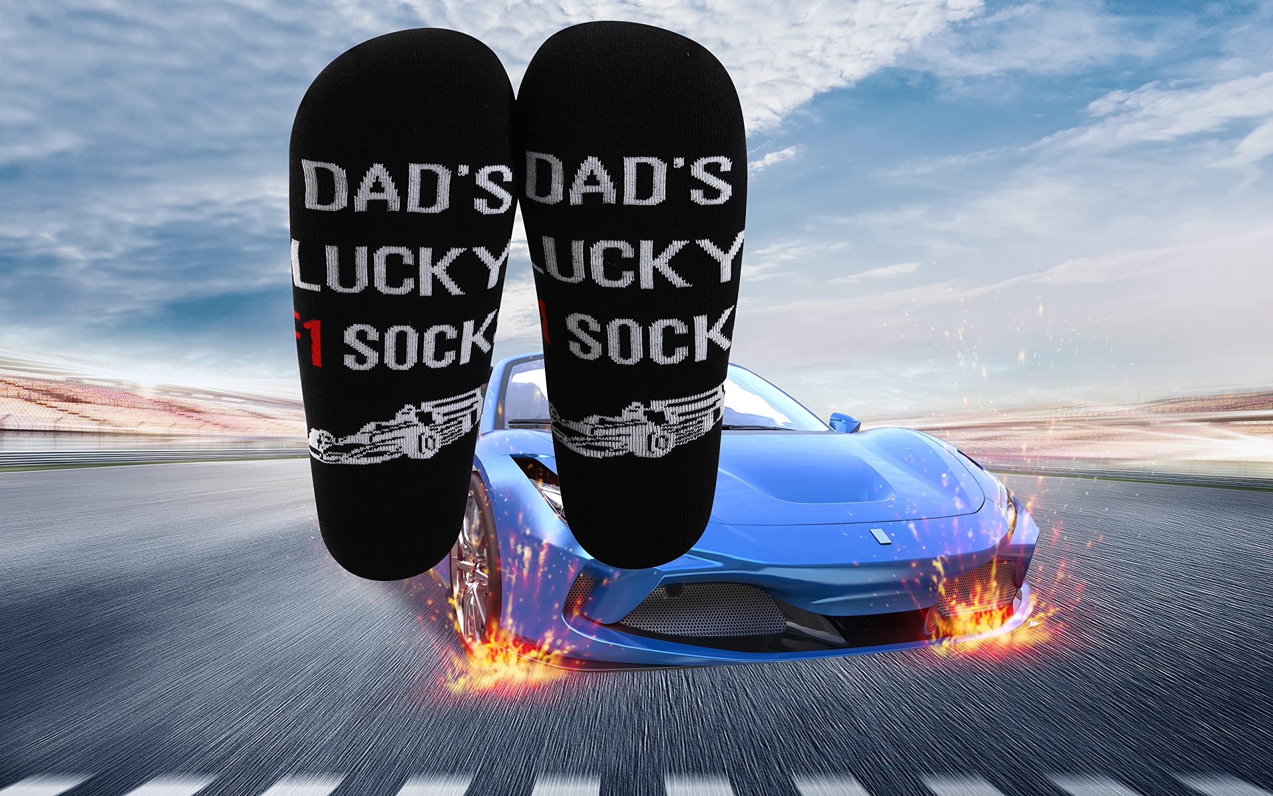 G2TUP Racing Car Socks Gifts for Men Novelty Socks for Racing Lovers Dad’s Lucky F1 Socks Halloween Gifts for Dad (Racing Car socks)