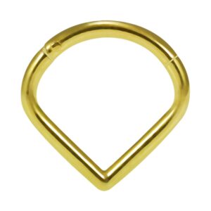 triangle septum ring/cartilage earring- septum nose ring- gold surgical steel hoop- 16 gauge - 10mm septum ring