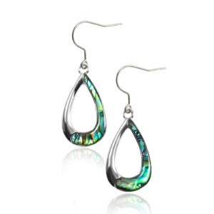 titanium abalone shell dangle earrings colorful, heart/round/rhombus/rectangular/teardrop shaped drop earrings, pure titanium hook hypoallergenic earring for women ear