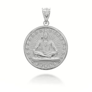 certified sterling silver hindu god lord shiva medallion charm pendant