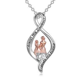 winnicaca mom and daughter gifts s925 sterling silver daughter & mother necklace to my daughter birthday gifts for daughter from mom i love you forever infinity pendant jewelry to my adult daughter