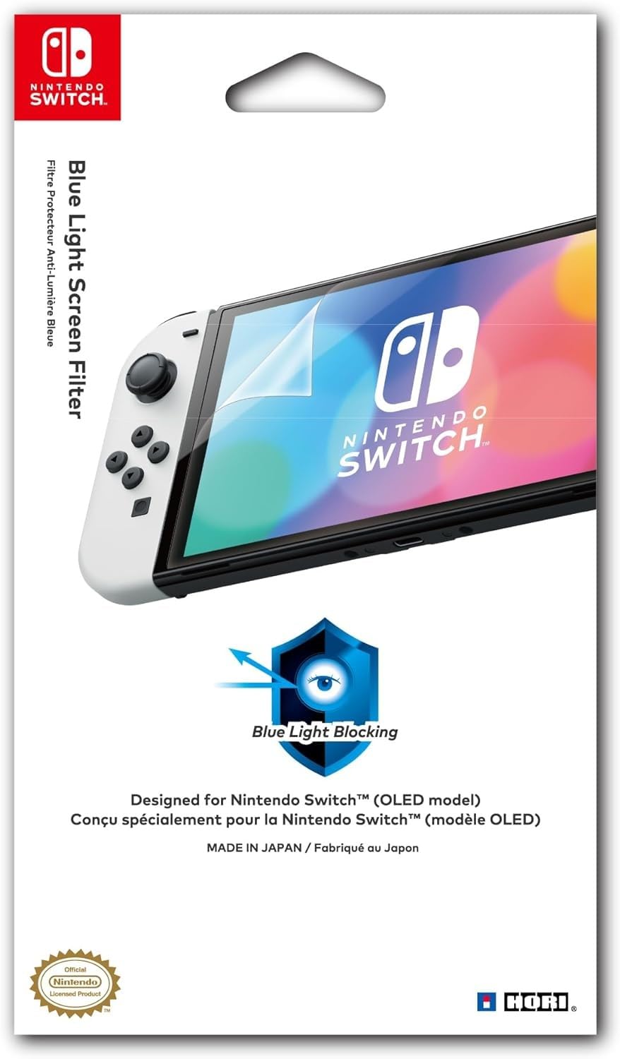 HORI Blue Light Screen Protective Filter for Nintendo Switch (OLED Model) - Officially Licensed by Nintendo - Nintendo Switch;