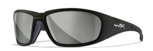 wiley x wx boss sunglasses, safety glasses for men and women, uv eye protection for shooting, fishing, biking, and extreme sports, matte black frames, silver flash tinted lenses