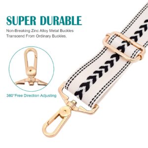 River Lake Adjustable Crossbody Strap for Purses Replacement Guitar Multicolor Style Handbag Straps Guitar Shoulder Strap for Women (Beige Jacquard)