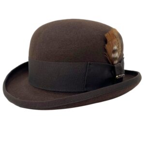 Bellmora Bowler Hat Wool-One Fresh Hat (Brown, X-Large)