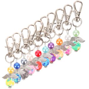 generic 30pcs angel charm keychain pearl angel wings thank you gift key circle baby shower welcoming gifts with tags bags for bag pouch purse key holders, 5.5x2cm (09f0320il6)