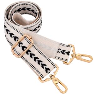 river lake adjustable crossbody strap for purses replacement guitar multicolor style handbag straps guitar shoulder strap for women (beige jacquard)