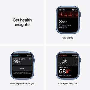 Apple Watch Series 7 [GPS 45mm] Smart Watch w/Blue Aluminum Case with Abyss Blue Sport Band. Fitness Tracker, Blood Oxygen & ECG Apps, Always-On Retina Display, Water Resistant