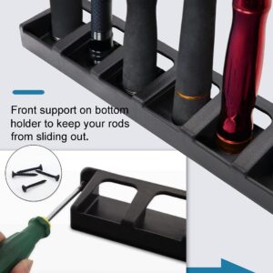 Ducurt Fishing Rod Holders Vertical Rod Rack, Fishing Pole Holders for Garage, Wall, Ceiling Rod Stand, Black