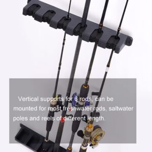 Ducurt Fishing Rod Holders Vertical Rod Rack, Fishing Pole Holders for Garage, Wall, Ceiling Rod Stand, Black