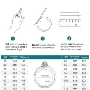 IMOLOVE Moissanite Engagement Ring,Moissanite Rings for Women Couples, 2CT Lab Created Simulated Round Diamond Engagement Rings Size 10