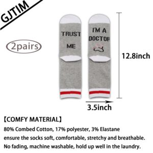 GJTIM 2 Pairs Funny Doctor Gift Trust Me I’m A Doctor Socks Thank You Doctor Appreciation Socks for Medical Doctor (Trust Me I’m A Doctor)