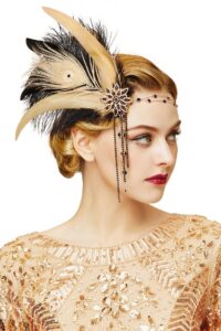 babeyond 1920s women feather crystal headband 20s flapper gatsby headpiece