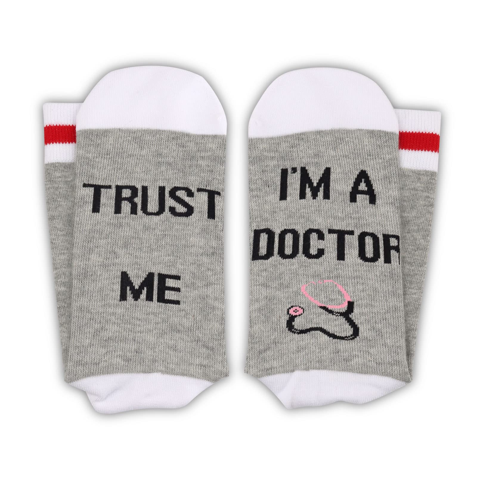 GJTIM 2 Pairs Funny Doctor Gift Trust Me I’m A Doctor Socks Thank You Doctor Appreciation Socks for Medical Doctor (Trust Me I’m A Doctor)