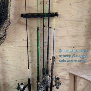 Ducurt Fishing Rod Holders Vertical Rod Rack, Fishing Pole Holders for Garage, Wall, Ceiling Rod Stand, Black