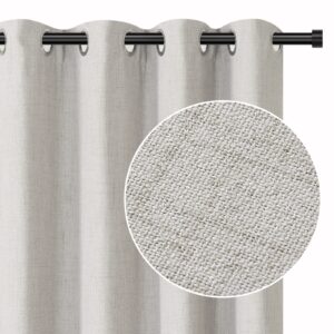 inovaday 100% blackout curtains 84 inch length 2 panels set, linen black out curtains for bedroom window 84 inches long thermal insulated for living room 2 panels, beige, w50 x l84