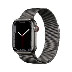 apple watch series 7 [gps + cellular 41mm] smart watch w/graphite stainless steel case with graphite milanese loop. fitness tracker, blood oxygen & ecg apps, always-on retina display, water resistant