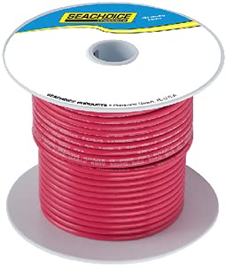 seachoice tinned copper marine wire (color: red, size: 100', option: 12 awg)