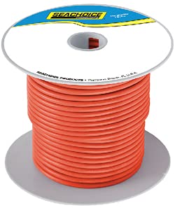 seachoice tinned copper marine wire (color: orange, size: 100', option: 14 awg)