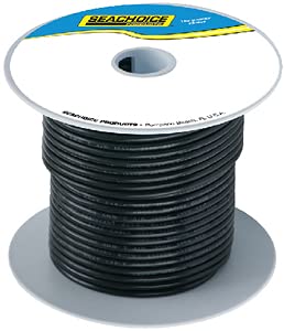 seachoice tinned copper marine wire (color: black, size: 100', option: 14 awg)