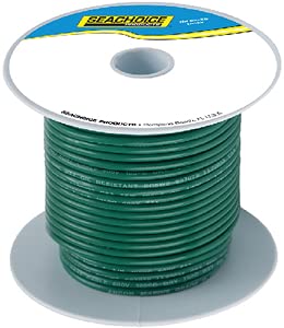 seachoice tinned copper marine wire (color: green, size: 100', option: 14 awg)