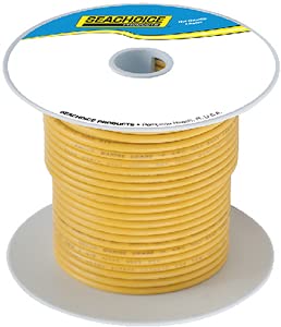 seachoice tinned copper marine wire (color: yellow, size: 100', option: 12 awg)