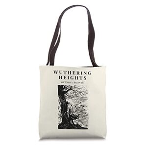 wuthering heights by emily bronte vintage book cover tote bag