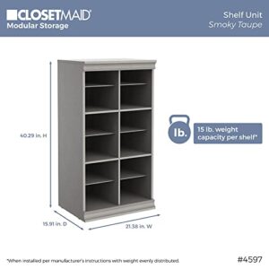 ClosetMaid 4597 Modular Storage Stackable 12-Shelf Unit with Dividers, Taupe