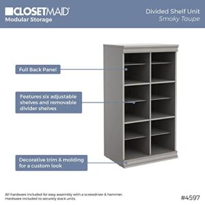 ClosetMaid 4597 Modular Storage Stackable 12-Shelf Unit with Dividers, Taupe