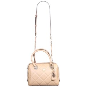 GUESS Cessily Box Satchel Beige One Size