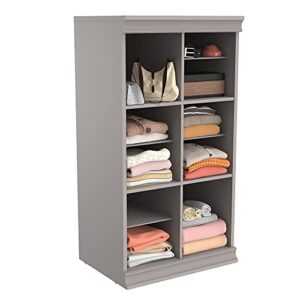 closetmaid 4597 modular storage stackable 12-shelf unit with dividers, taupe