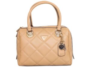 guess cessily box satchel beige one size