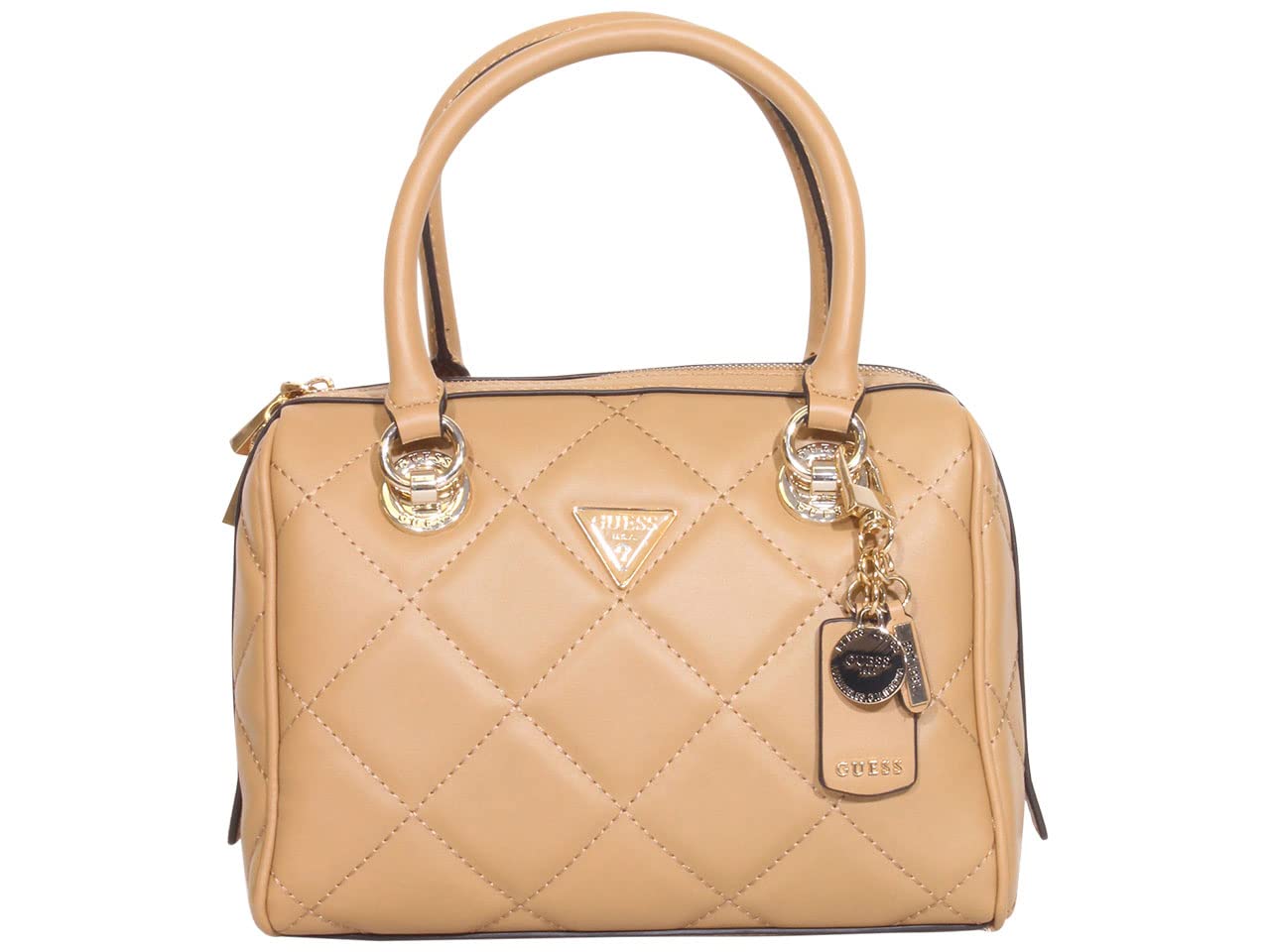 GUESS Cessily Box Satchel Beige One Size