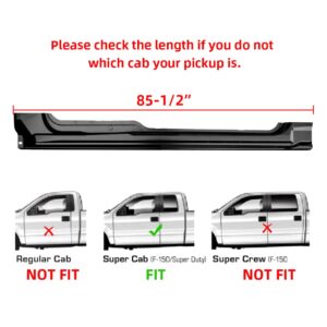 KUAFU Rocker Panel Extended Pair Compatible with 2009-2014 Ford F150 Truck Super Cab