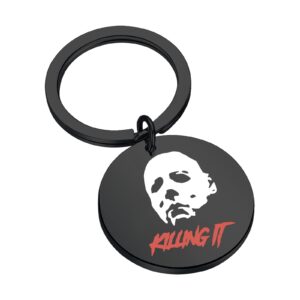 tiimg halloween scary horror gift killing it slasher keychain horror movie gifts for women (killing it mike)