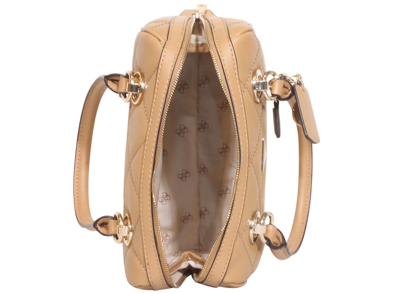 GUESS Cessily Box Satchel Beige One Size