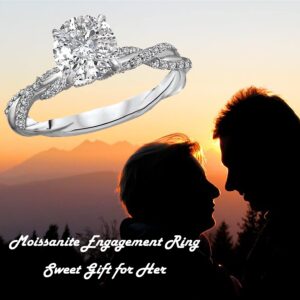 SISGEM 10K 14K 18K Solid Gold Engagement Rings for Women Lady, Set 1.2/2.2 carat(cttw) Round Cut Moissanite Rings Wedding Engagement Anniversary Promise Bands with Engraved Name (18K-Gold)