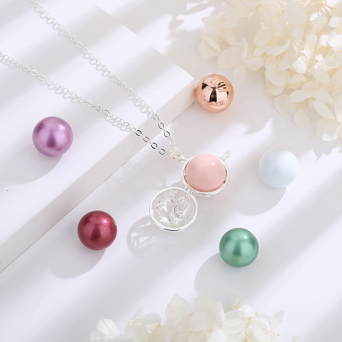 AEONSLOVE Angel Chime Caller Bola Harmony Ball Necklace for Pregnancy Gifts, Necklace Hummingbird Gifts for Maternity Women Mom to be Jewelry