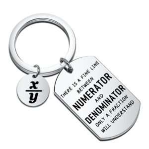 funny math teacher keychain school math teacher lover gift teacher thank you gift graduation gift (there is a fine line)