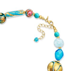 Ross-Simons Italian Multicolored Murano Glass Bead Necklace in 18kt Gold Over Sterling