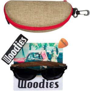 Woodies Six Wood Sunglasses Bulk All Walnut Wood Black Polarized Lenses 100% UVA/UVB Ray Protection