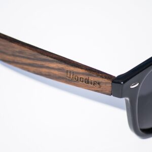 Woodies Six Wood Sunglasses Bulk All Walnut Wood Black Polarized Lenses 100% UVA/UVB Ray Protection