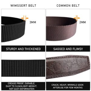 WIMSSERT Cropable Casual Ratchet Nylon Belts for Men,Women with Automatic Buckle,24"-39",Black