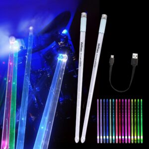 led light up drumsticks rechargeable, 15 colors changing