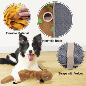 Meilzer Snuffle Mat for Dogs,Dog Feeding Mat Sniff Mat Interactive Dog Puzzle Mat for Training and Stress Relief Encourages Natural Foraging Skills (Brown)