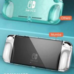 Mumba Case for Nintendo Switch OLED 2021, [Thunderbolt Series] Protective Clear Cover with TPU Grip Compatible with Nintendo New Switch OLED 7 Inch Console and Joy-Con Controller (Clear)