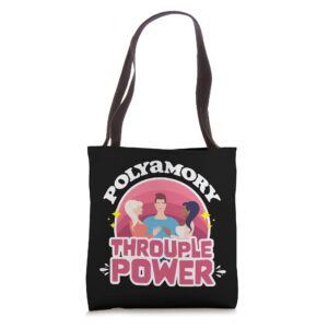 polyamory throuple power queer threelationship polyamorous tote bag